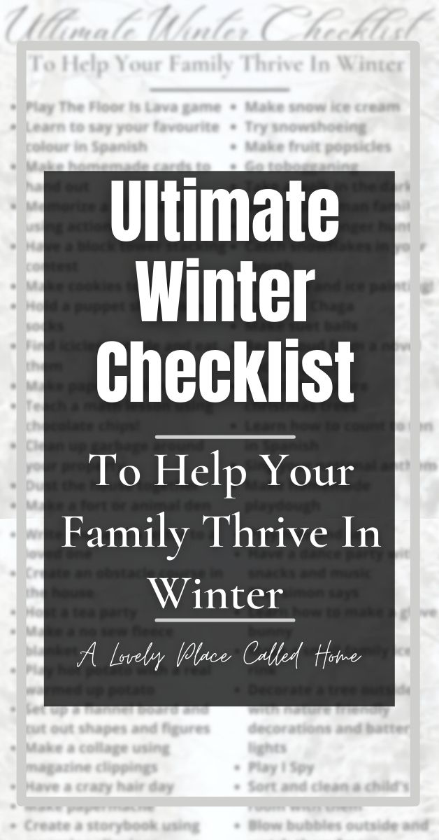 Ultimate Winter Checklist To Help Your Family Thrive During Winter - A ...